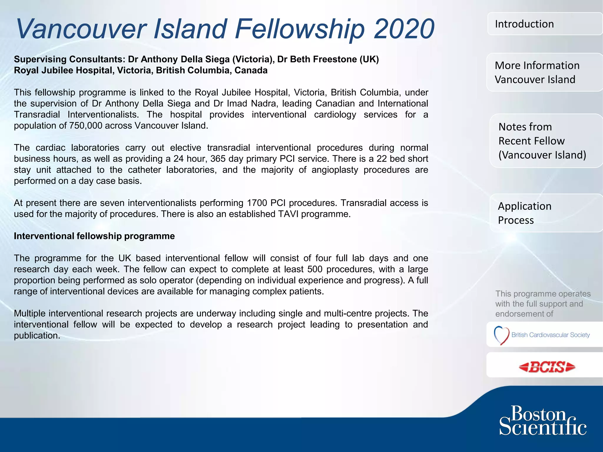 Bcis 2020 fellowship programme vancouver island | PDF