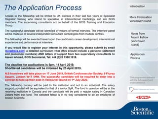 Bcis 2020 fellowship programme vancouver island | PDF