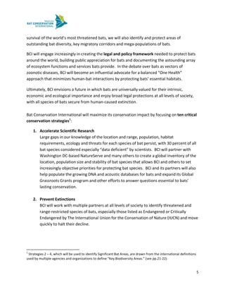 Bat Conservation International: A Five-Year Strategy for Global Bat ...