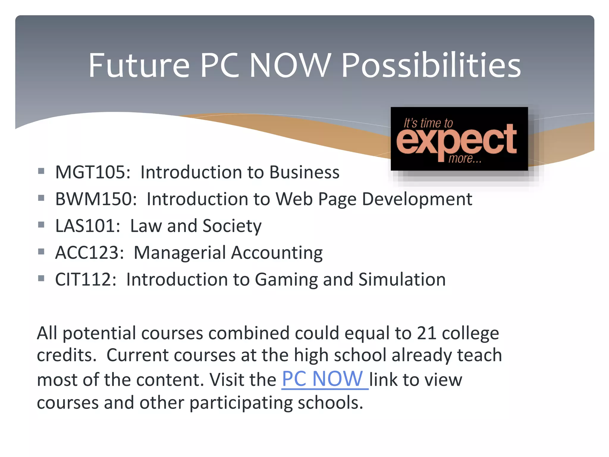 Milton High School--Business & Computer Technology Course Information ...