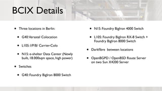 BCIX Roundtable 2009 presentation | KEY | Computer Networking | Computing