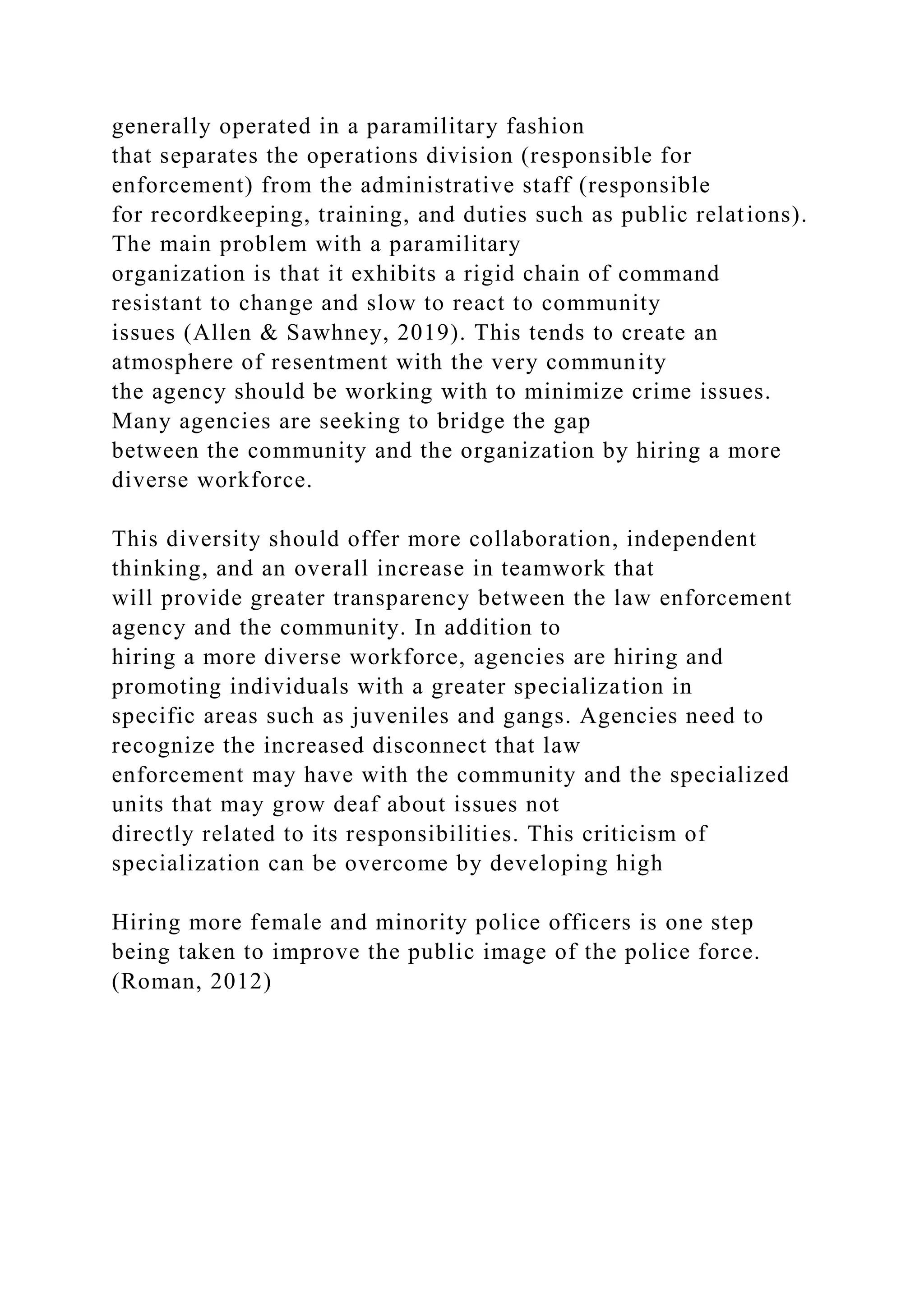 BCJ 4701, Criminal Justice Organization and Administra.docx