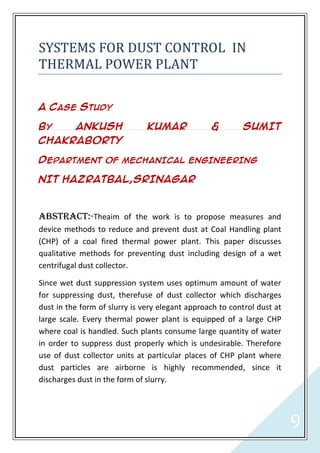 report: DUST IDENTIFICATION & SUPPRESSION SYSTEMS | PDF