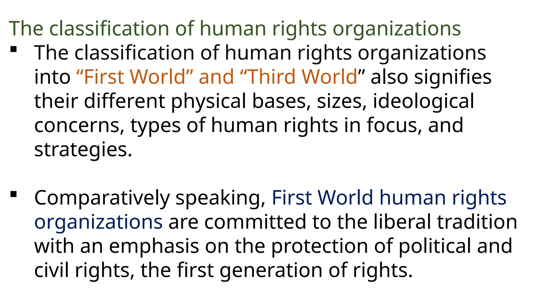 Classification of Human Rights and it's significance | PPTX