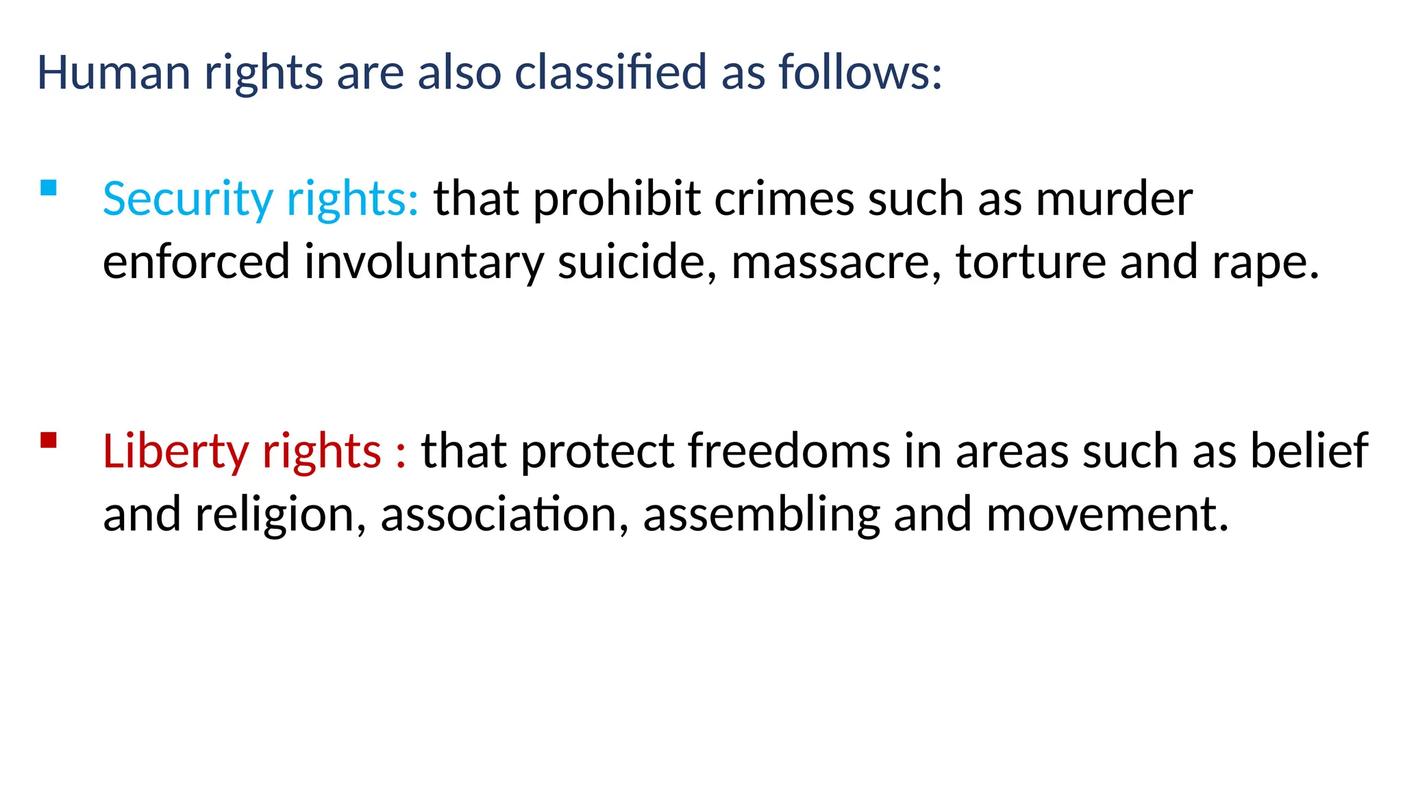 Classification of Human Rights and it's significance | PPTX