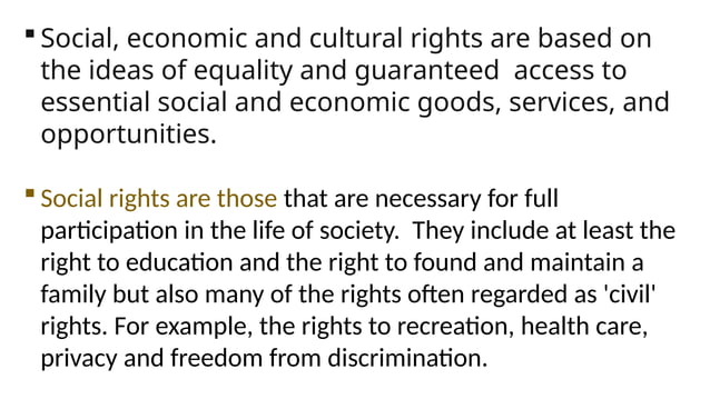 Classification of Human Rights and it's significance | PPTX