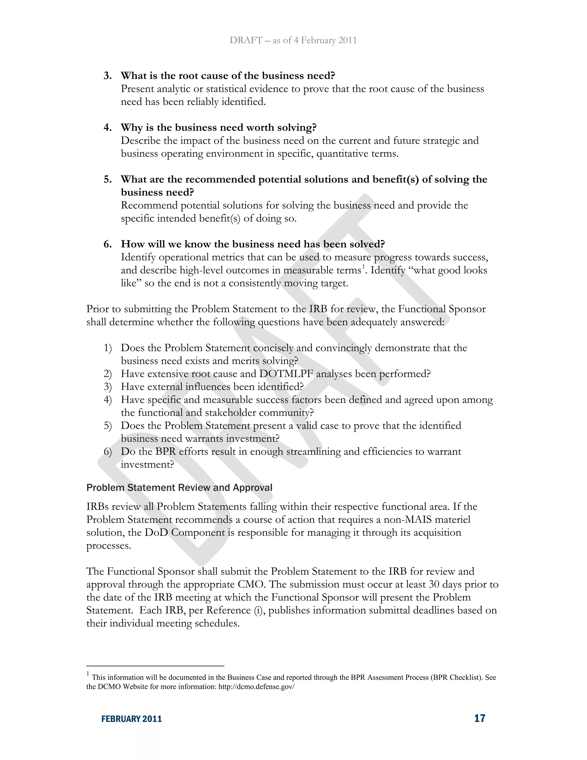 DoD Business Capability Lifecycle (BCL) Guide (Draft) | PDF