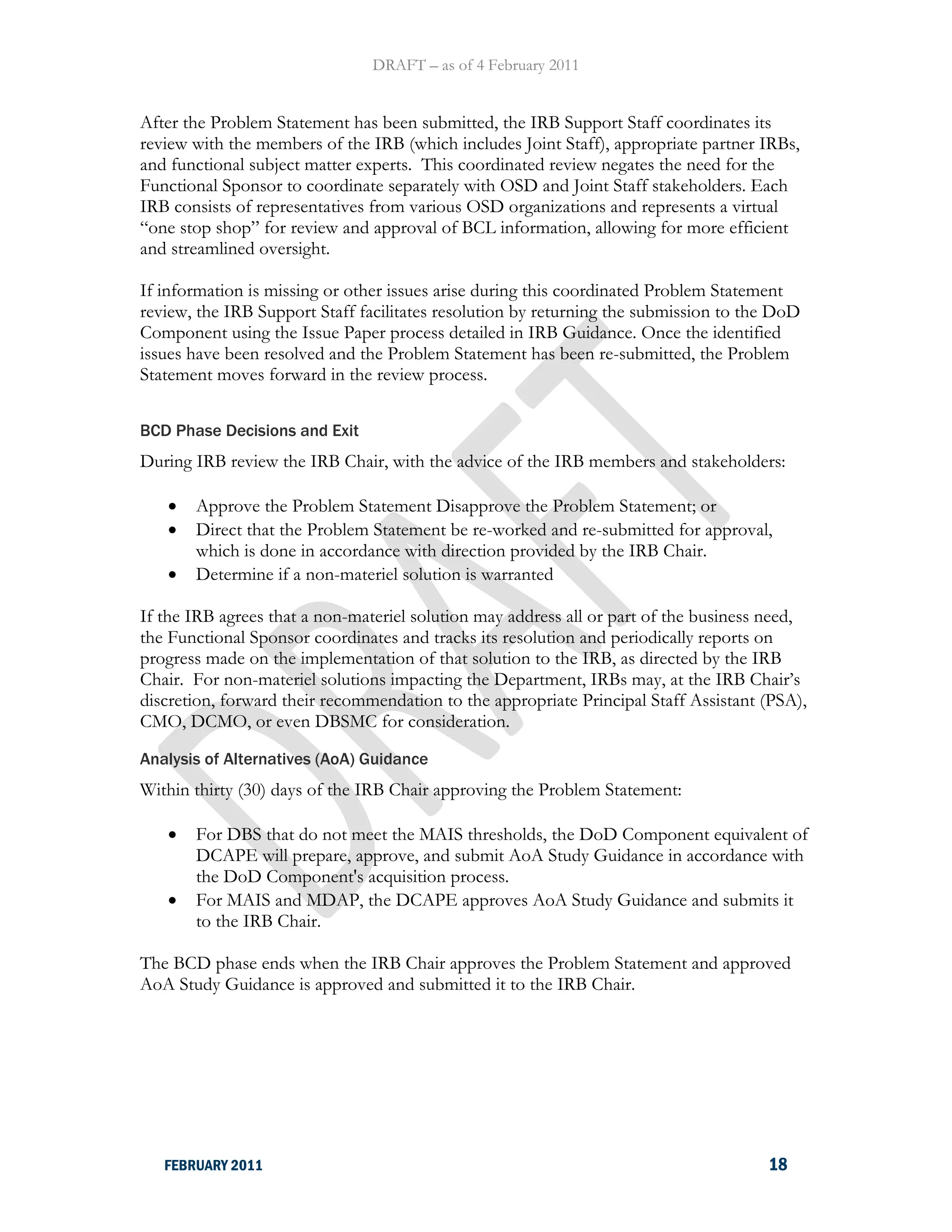 DoD Business Capability Lifecycle (BCL) Guide (Draft) | PDF