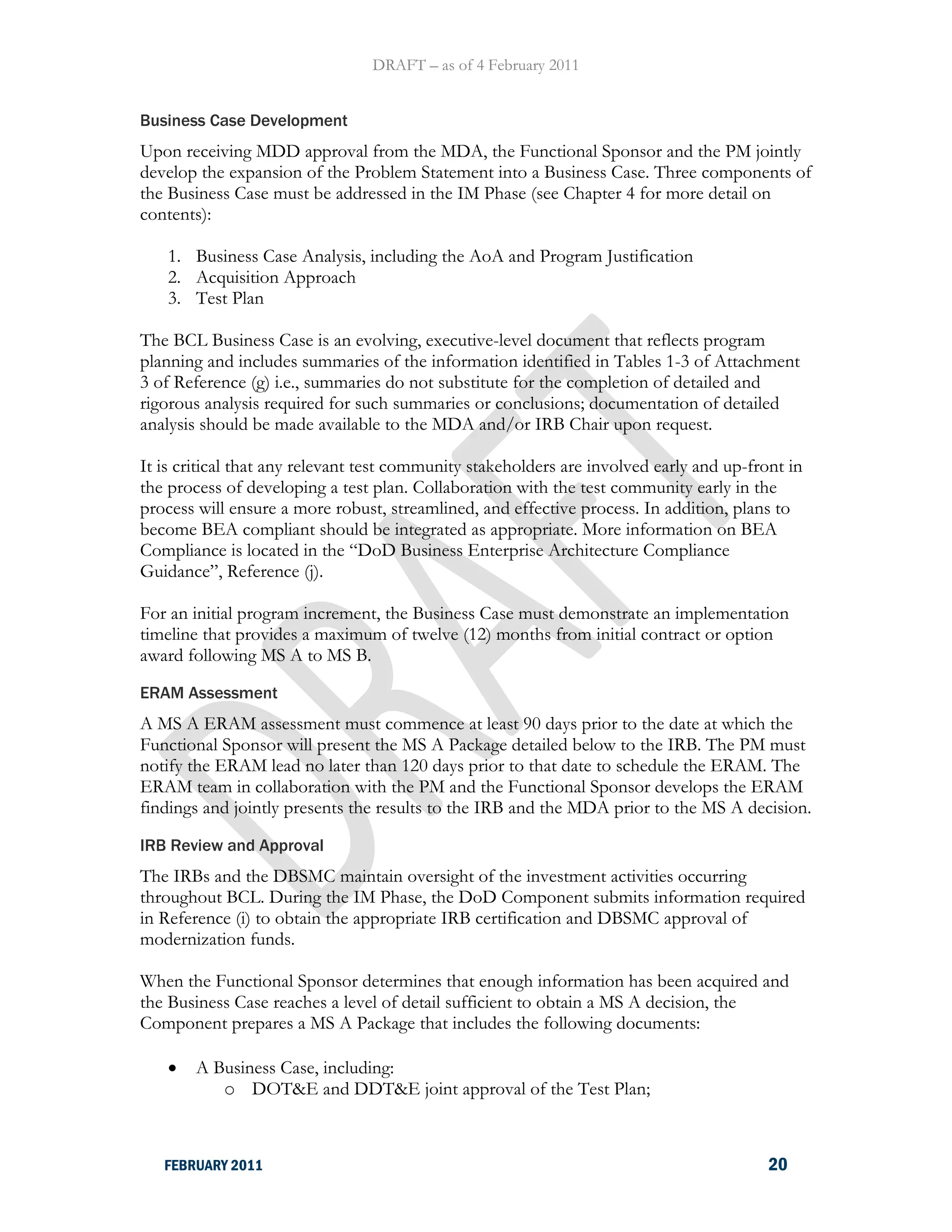 DoD Business Capability Lifecycle (BCL) Guide (Draft) | PDF