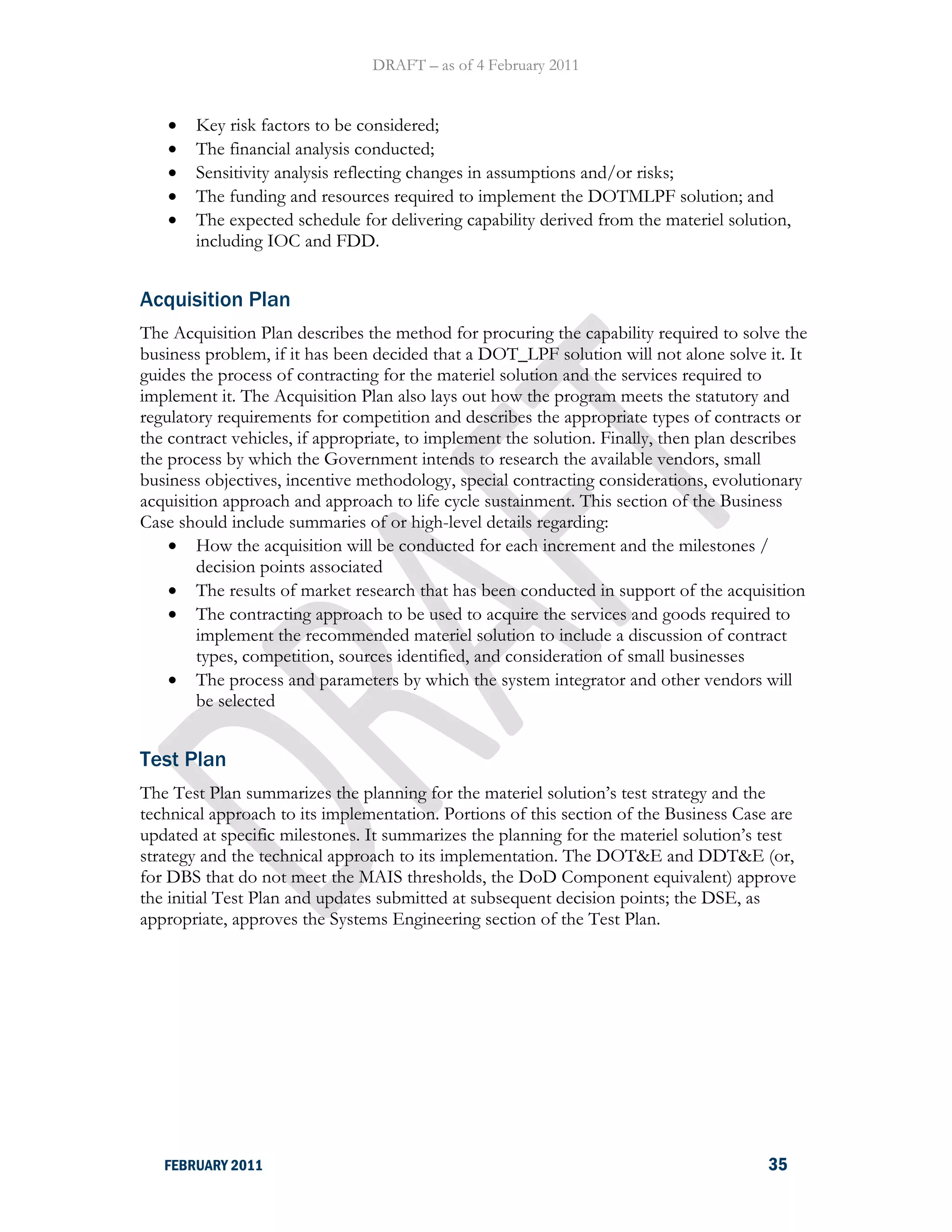 DoD Business Capability Lifecycle (BCL) Guide (Draft) | PDF