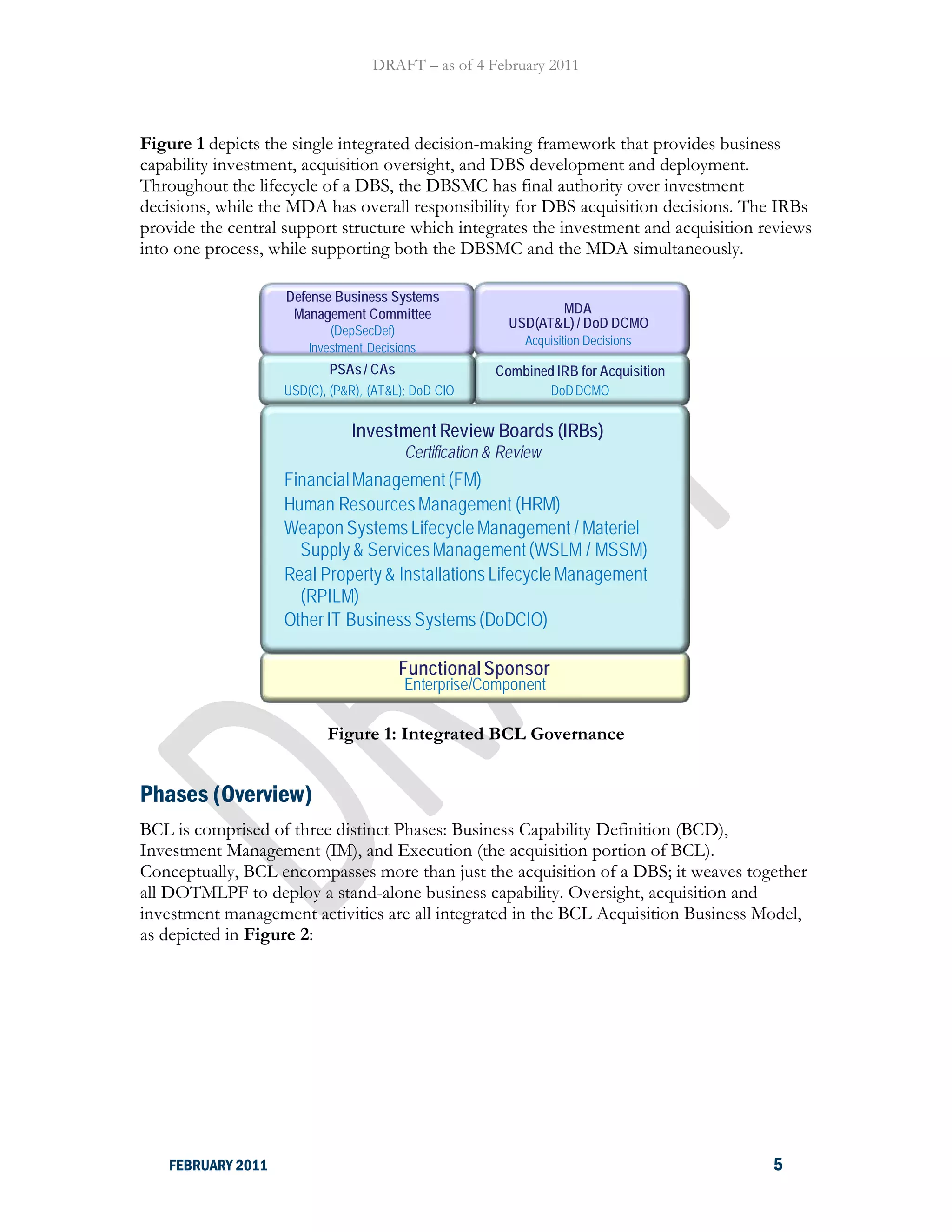 DoD Business Capability Lifecycle (BCL) Guide (Draft) | PDF