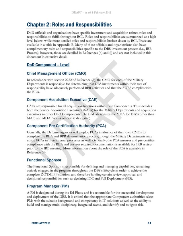 DoD Business Capability Lifecycle (BCL) Guide (Draft) | PDF | Defense ...