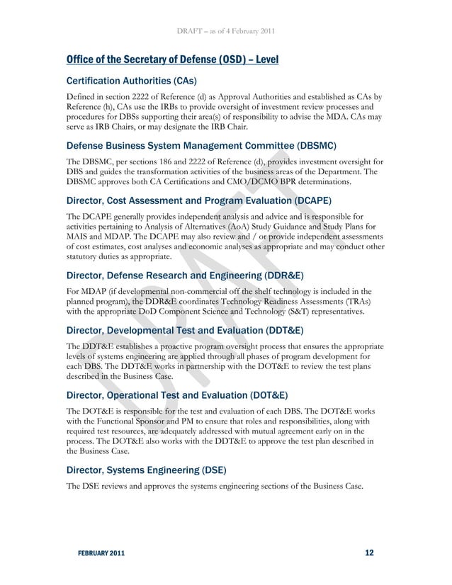 DoD Business Capability Lifecycle (BCL) Guide (Draft) | PDF | Defense ...