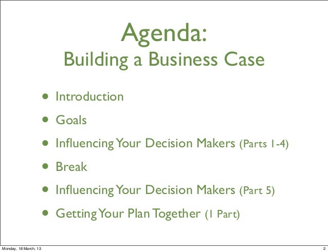 Presenting a Business Case