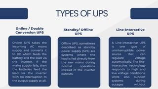 Types of UPS | Benefits of UPS | PPT