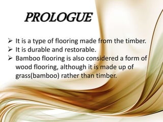 Wooden Flooring building construction & management (bcm)- IV sem | PPTX