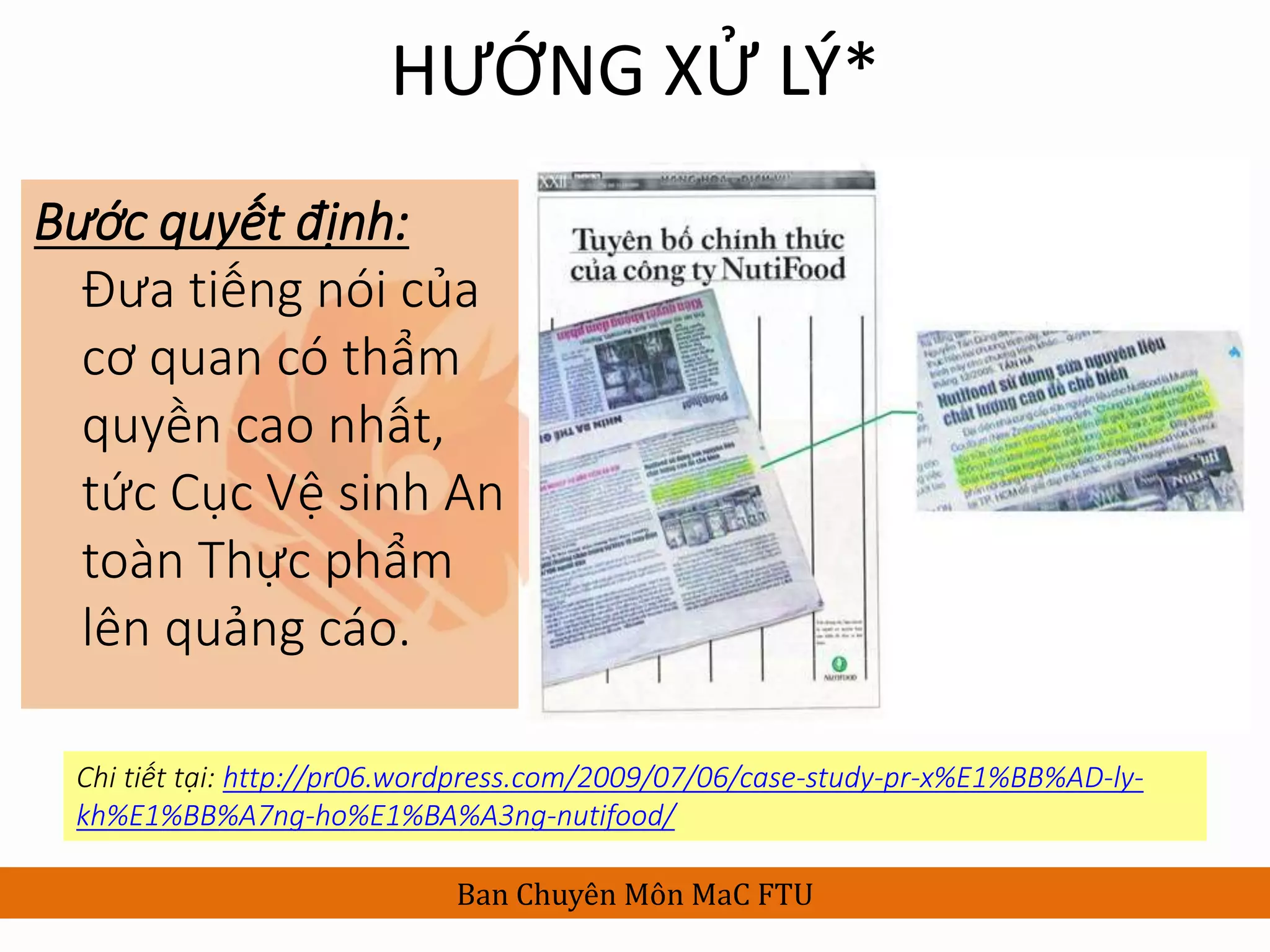 [BCM - MaC] Case study PR - Khủng hoảng của Nutifood | PPTX