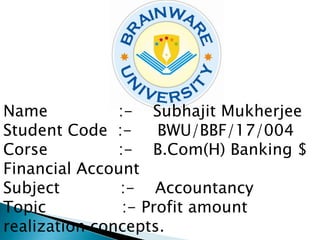 Realization concepts of accountancy | PPTX