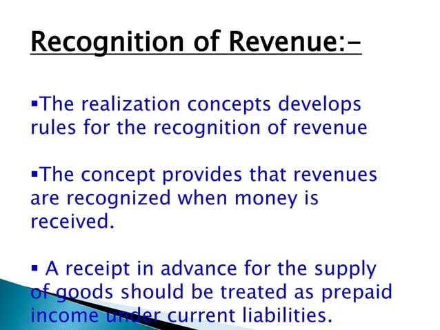 Realization concepts of accountancy | PPT