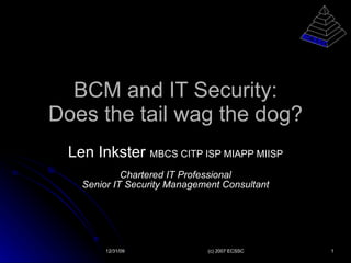 BCM and IT Security | PPT