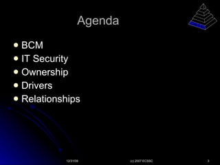 BCM and IT Security | PPT