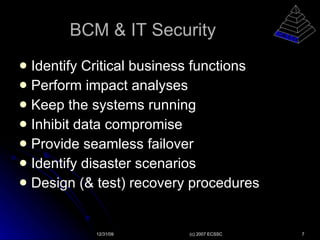 BCM and IT Security | PPT