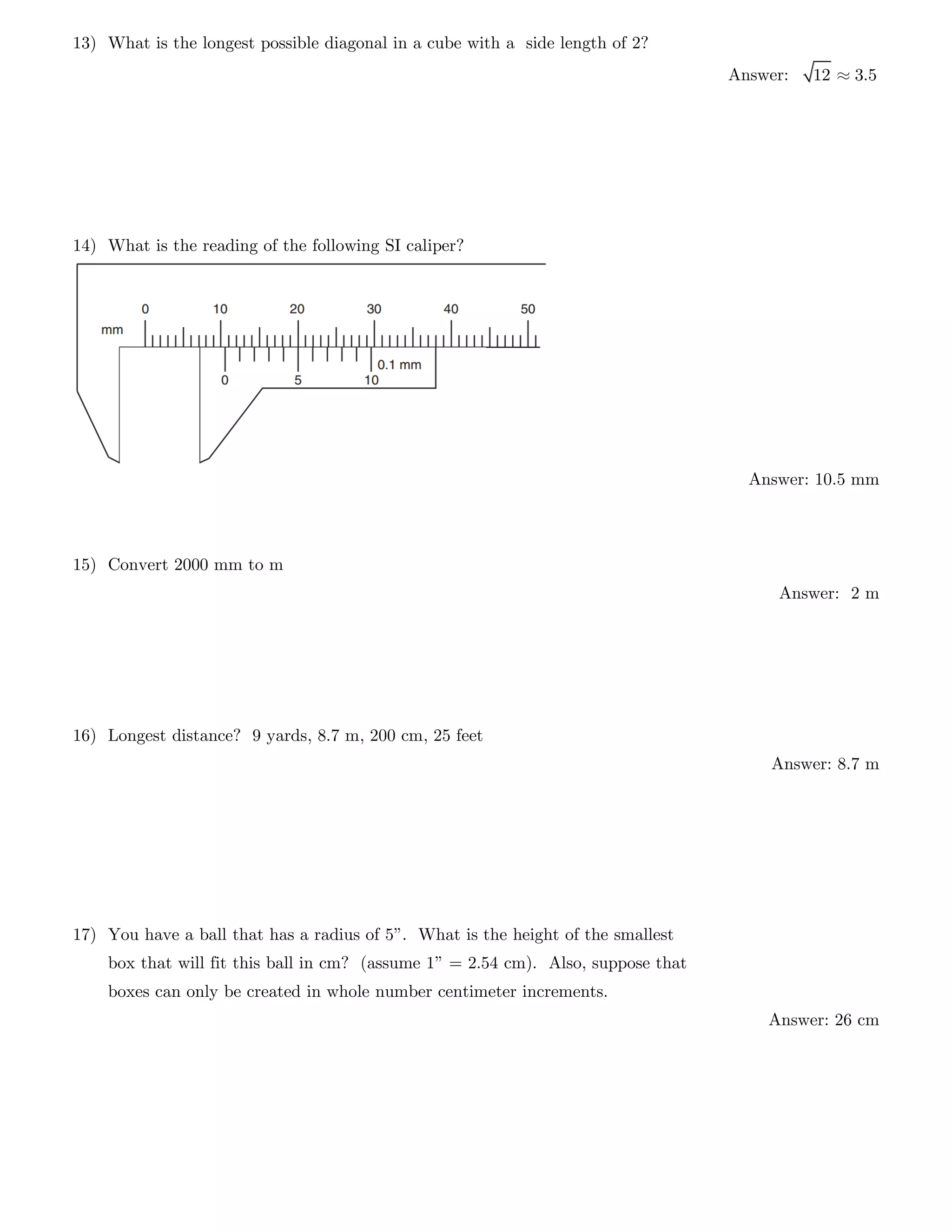 BC Math 10 Measurement Practice Test | PDF