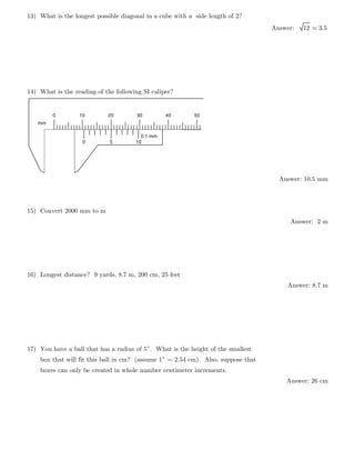 BC Math 10 Measurement Practice Test | PDF