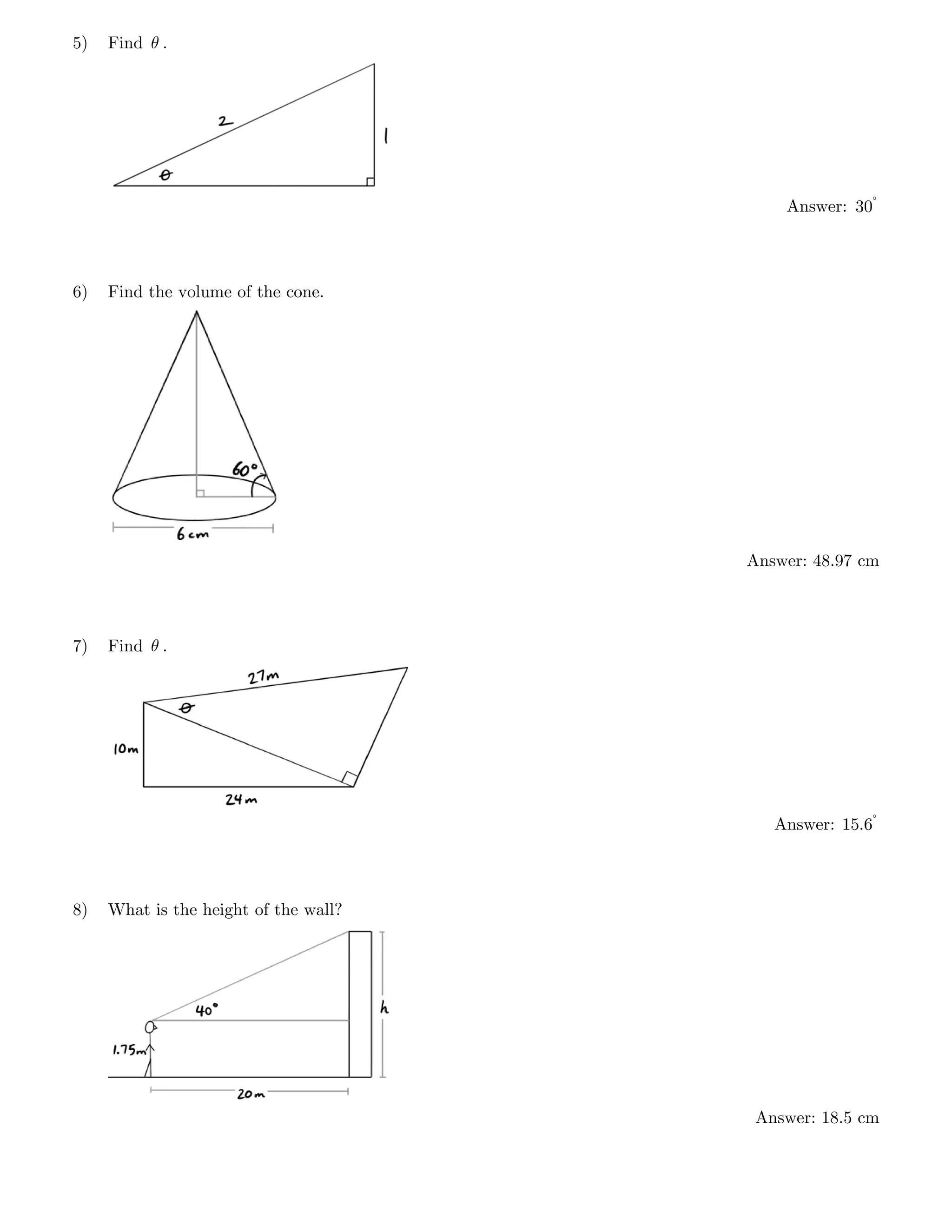 BC Math 10 Trigonometry Practice Test | PDF
