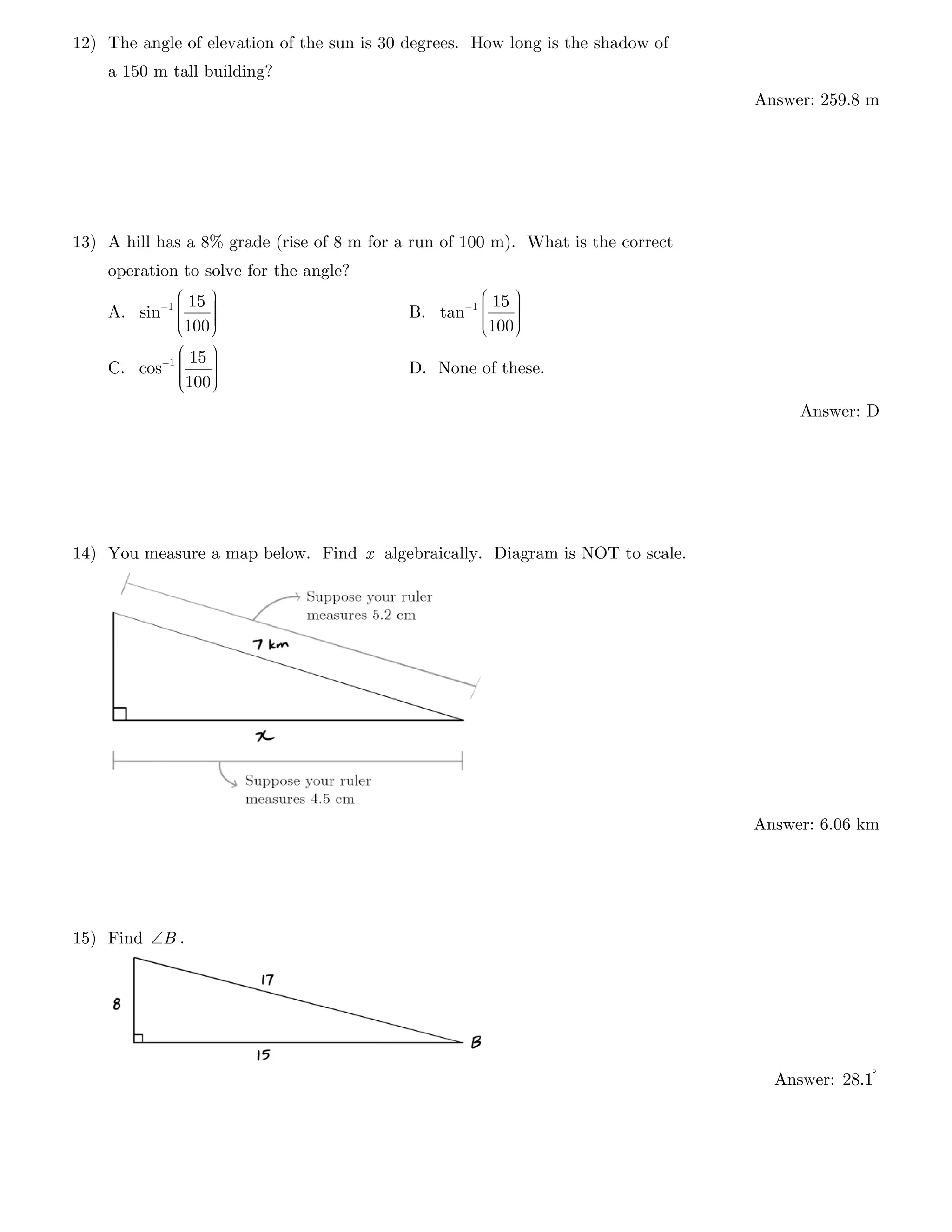 BC Math 10 Trigonometry Practice Test | PDF