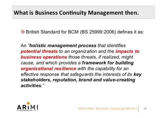 BCM vs ERM: The Business Case for Integration..