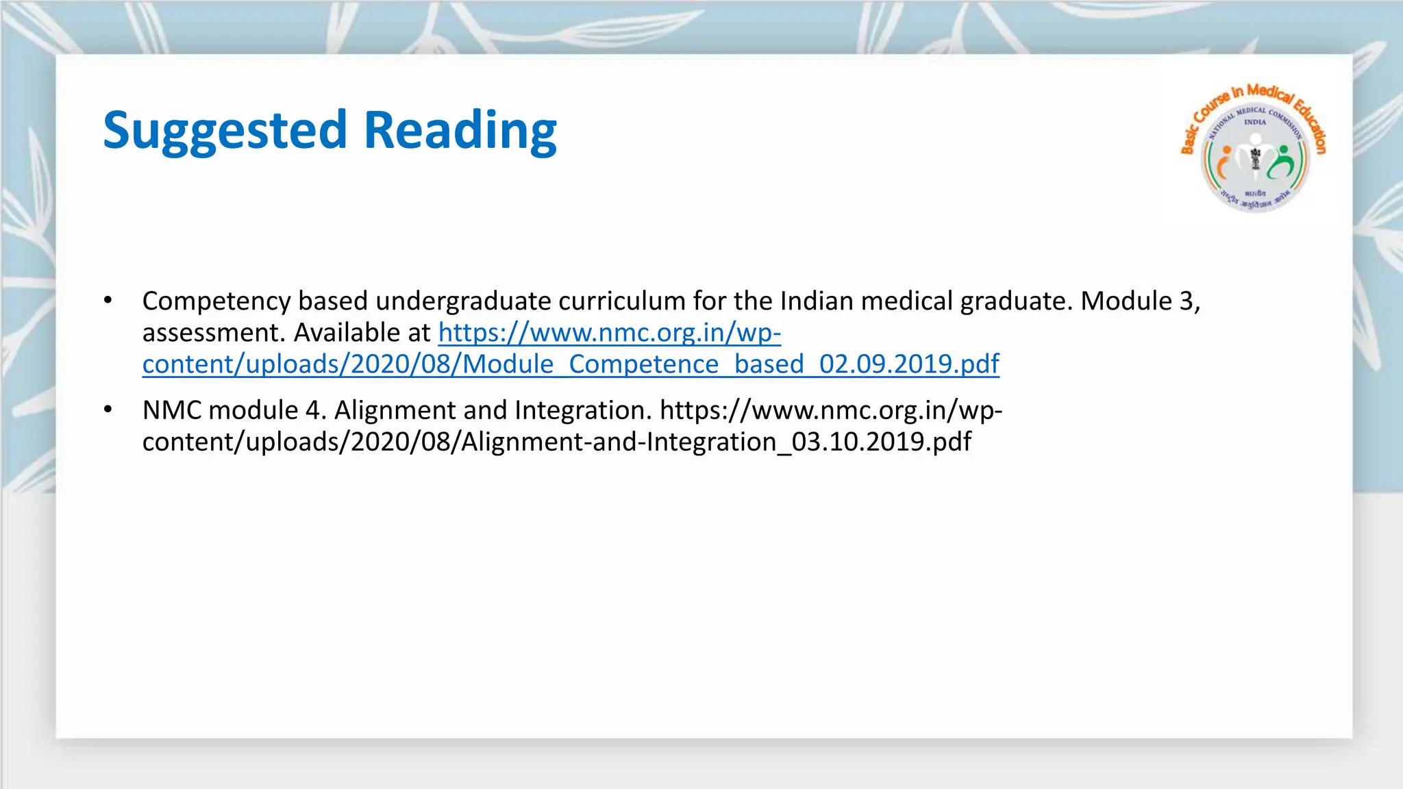 BCME_12_Drafting schedule Final.pptx resource faculty | PPTX