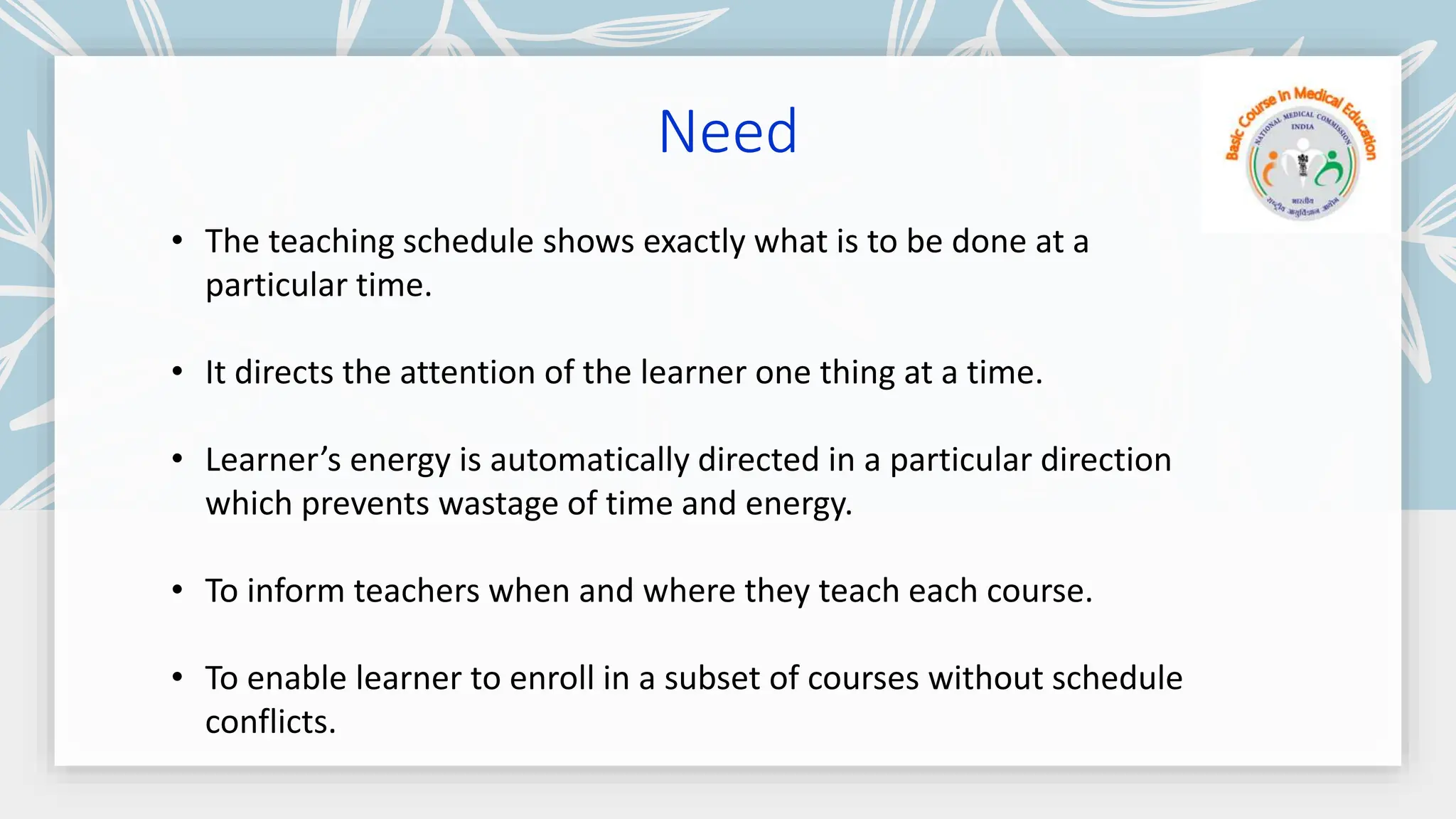 BCME_12_Drafting schedule Final.pptx resource faculty | PPTX