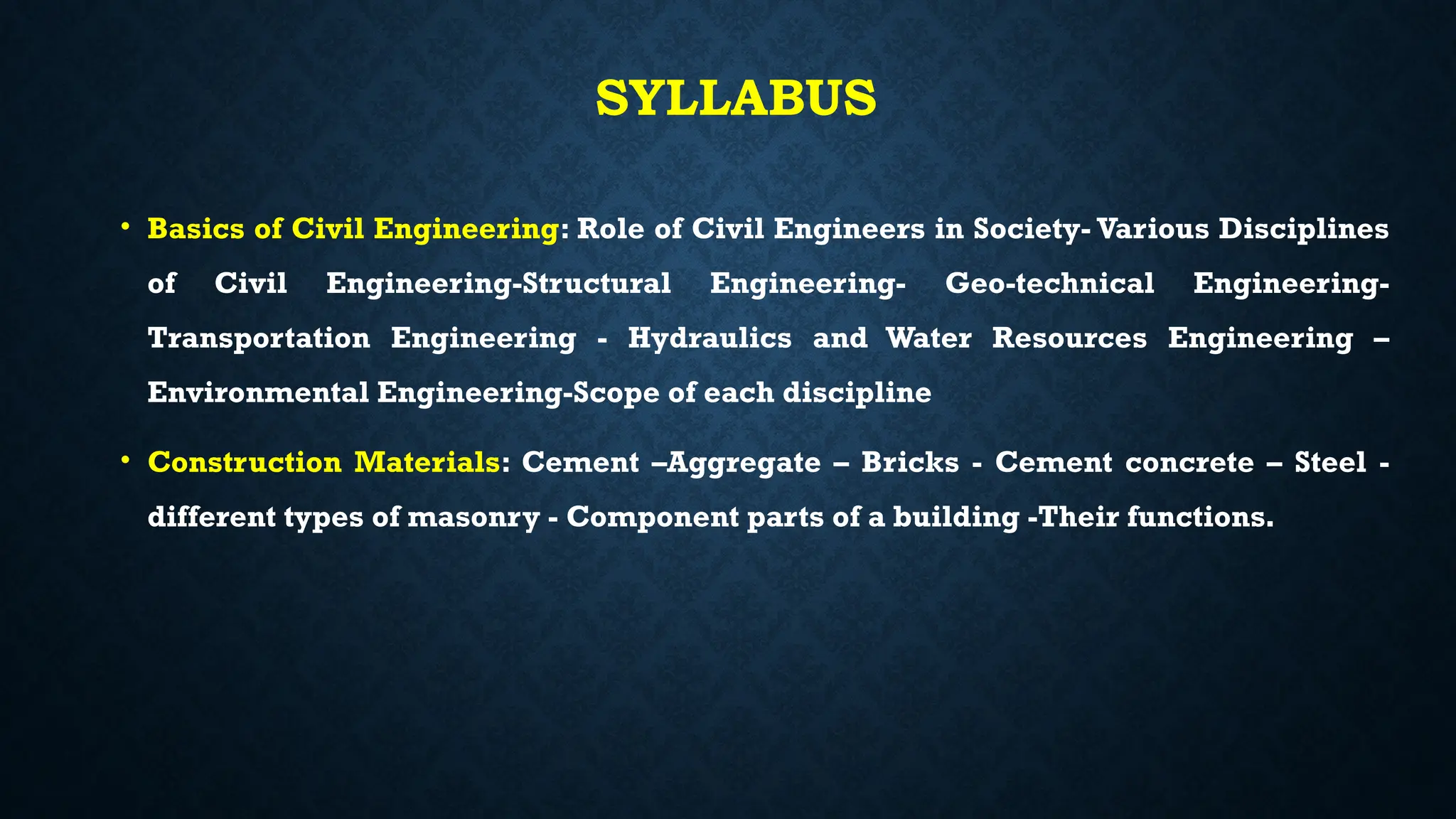 Basic Civil and Mechanical Engineering UNIT I PPT.pptx