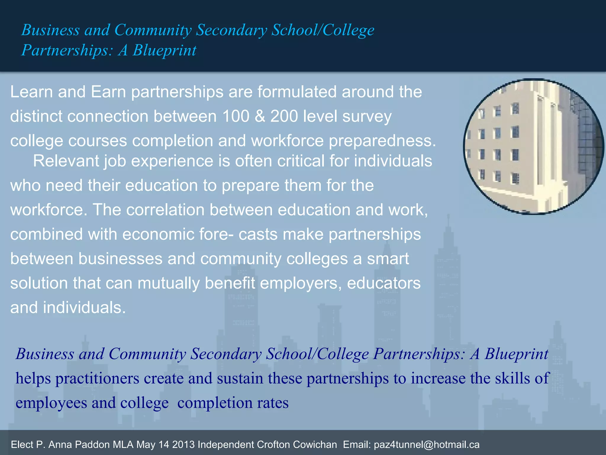 Bc ministry education secondary to post secondary learn and earn | PPT