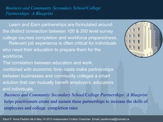 Bc ministry education secondary to post secondary learn and earn | PPT