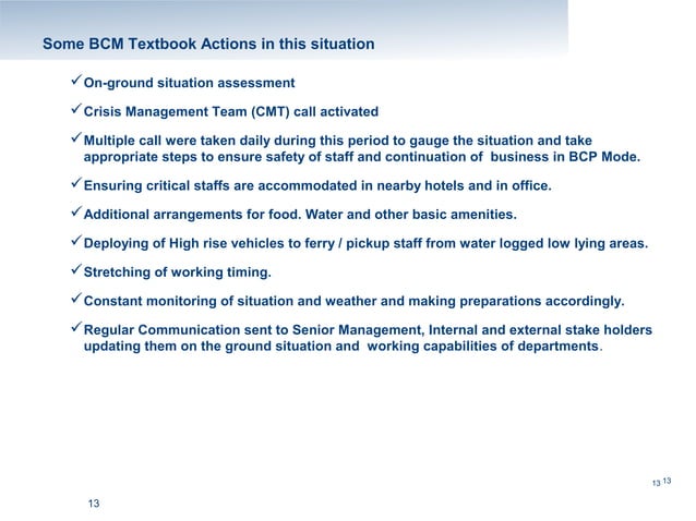BCM integration with EHS, Crisis Management and Emergency Response . | PPT