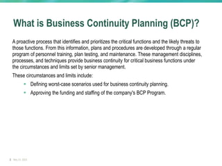BCM Presentation.ppt | Business | Business and Finance