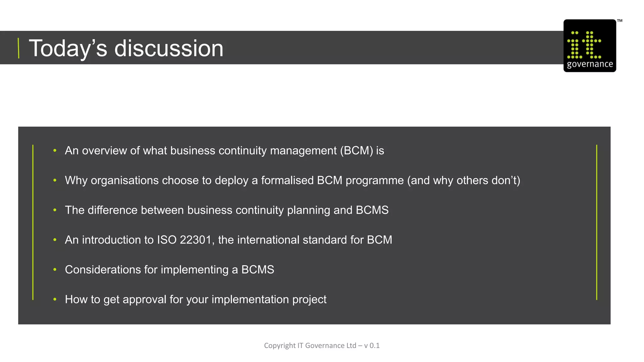 Business Continuity Management: How to get started | PDF
