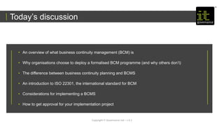 Business Continuity Management: How to get started | PDF