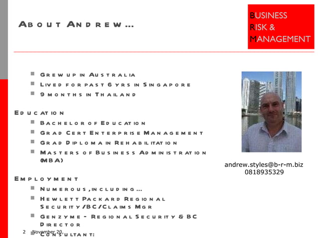 BCM Training Part 1 - Introduction To BCM - Business Risk & Management ...