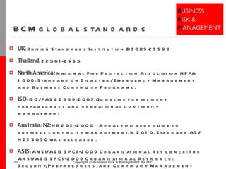 BCM Training Part 1 - Introduction To BCM - Business Risk & Management ...