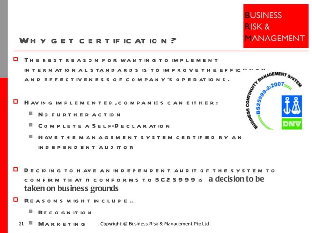 BCM Training Part 1 - Introduction To BCM - Business Risk & Management ...