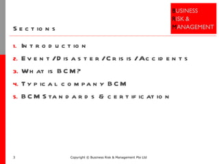 BCM Training Part 1 - Introduction To BCM - Business Risk & Management ...