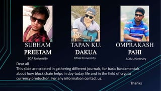 Fundamentals of Block chain Technology | PPTX