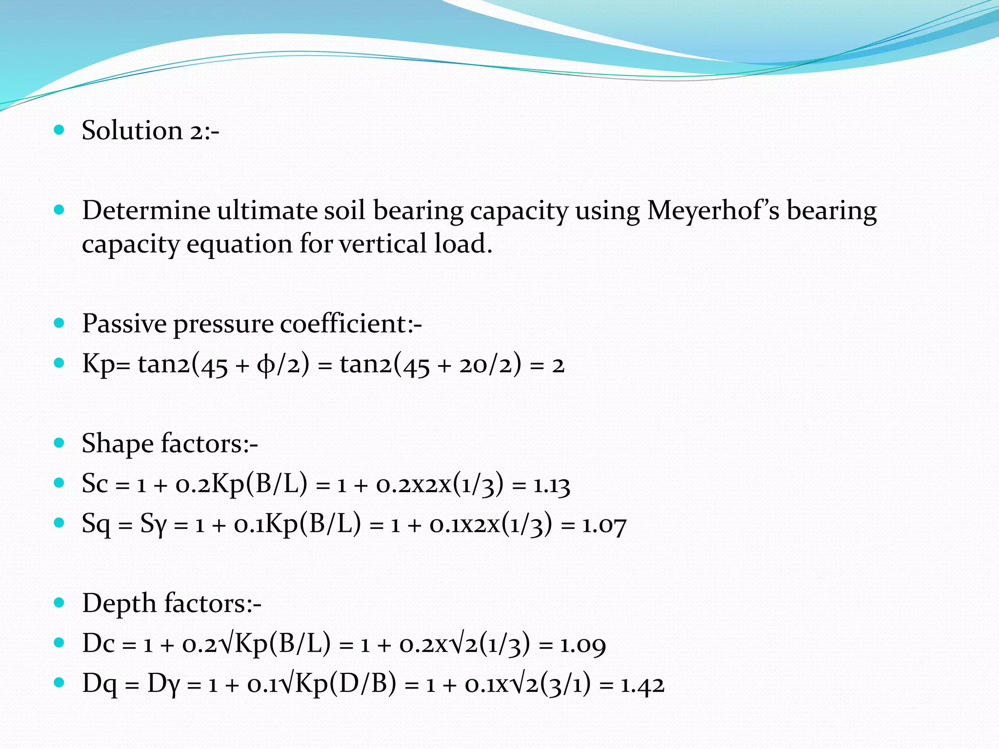 Numerical Problem and solution on Bearing Capacity ( Terzaghi and ...
