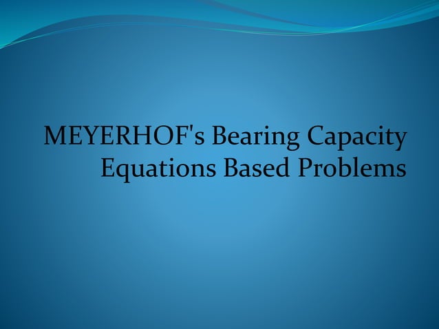 Numerical Problem and solution on Bearing Capacity ( Terzaghi and ...