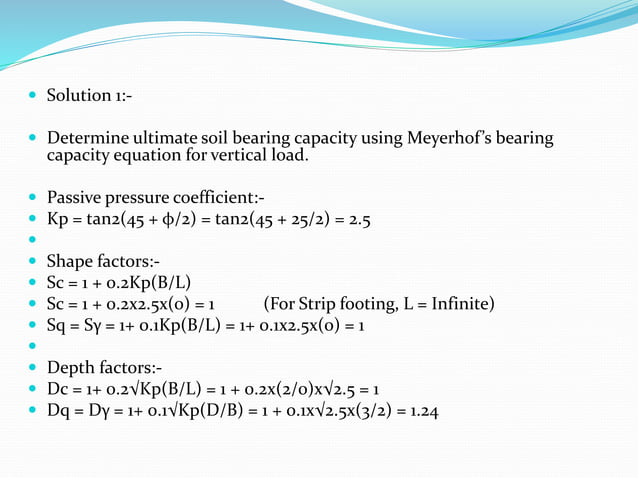 Numerical Problem and solution on Bearing Capacity ( Terzaghi and ...