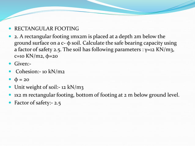 Numerical Problem and solution on Bearing Capacity ( Terzaghi and ...