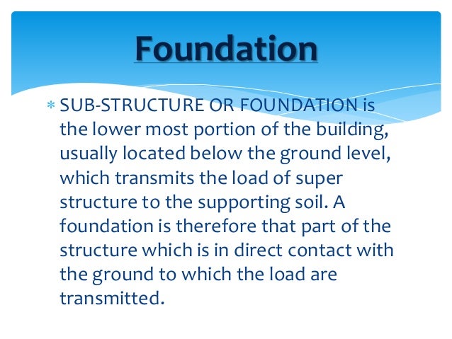Construction of substructure
